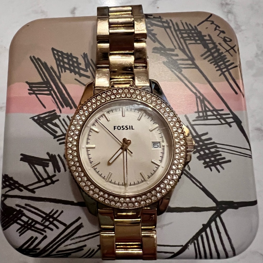 Fossil Yellow Gold Watch Original Packaging And Links… - Gem